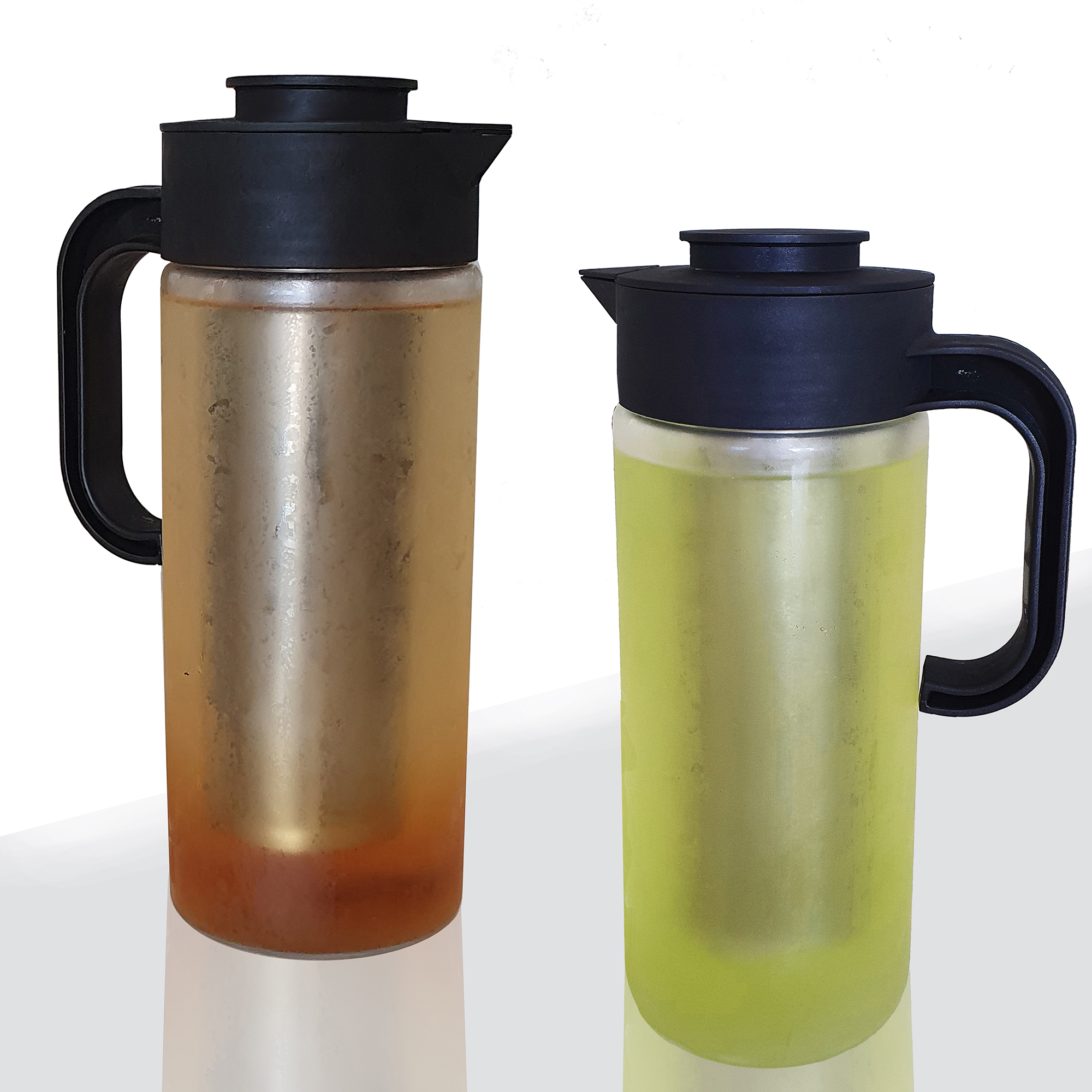 Durable glass jug with long stainless steel cold tea infuser. Makes 1500ml