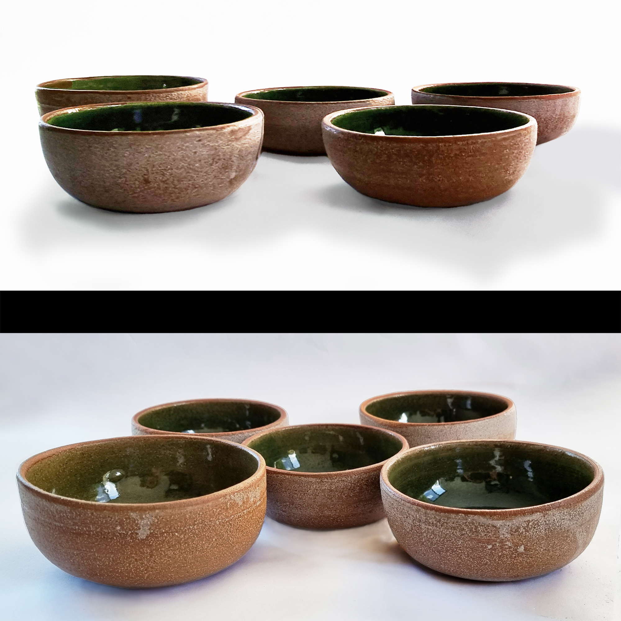 Japanese Medium Bowls 'Caldera' Set of 5 Handmade by EKO