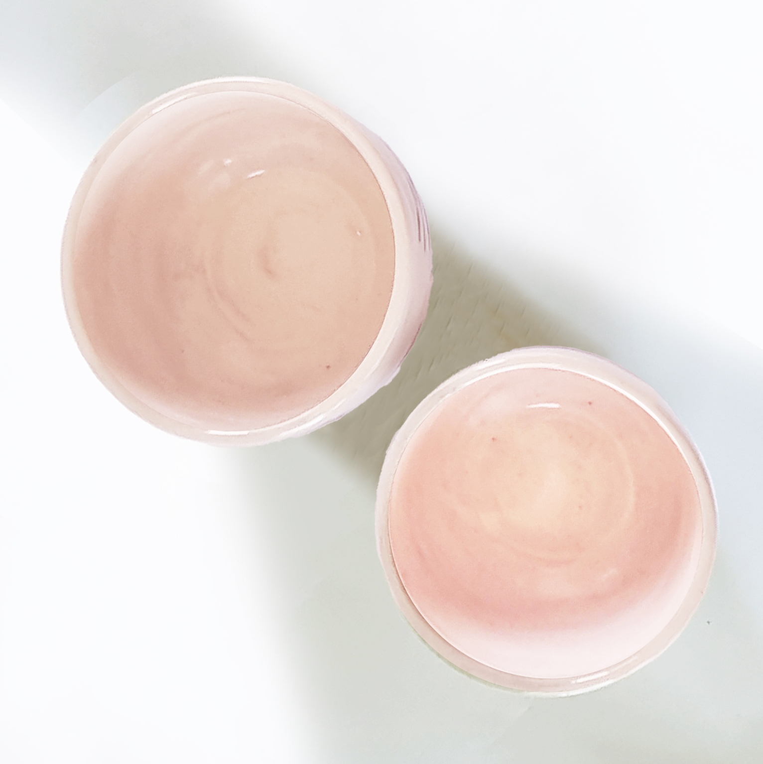 'Scratched' Pair Green Tea Cups Handmade by EKO