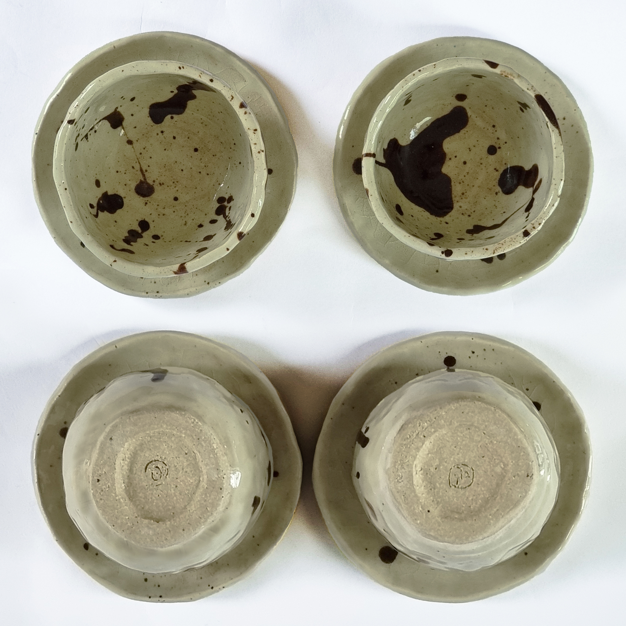 'Choco Splash' Pair Tea Cup & Saucer" Green Tea Pair Cups