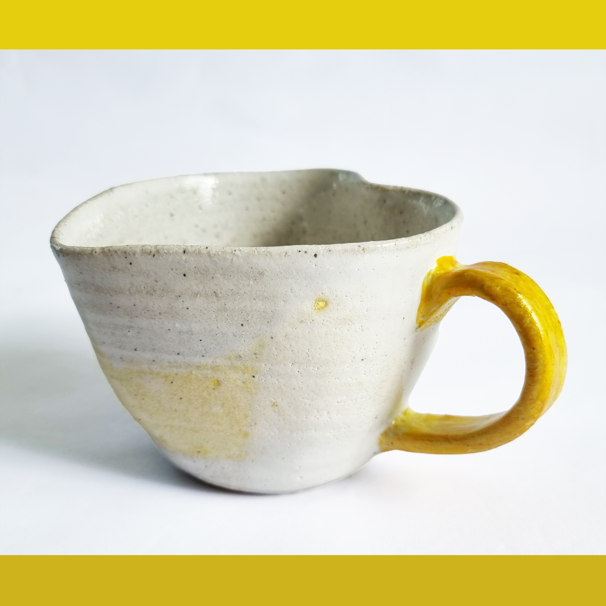 "Gold Heart" Large Tea/Coffee Soup Cup by Japanese Ceramist