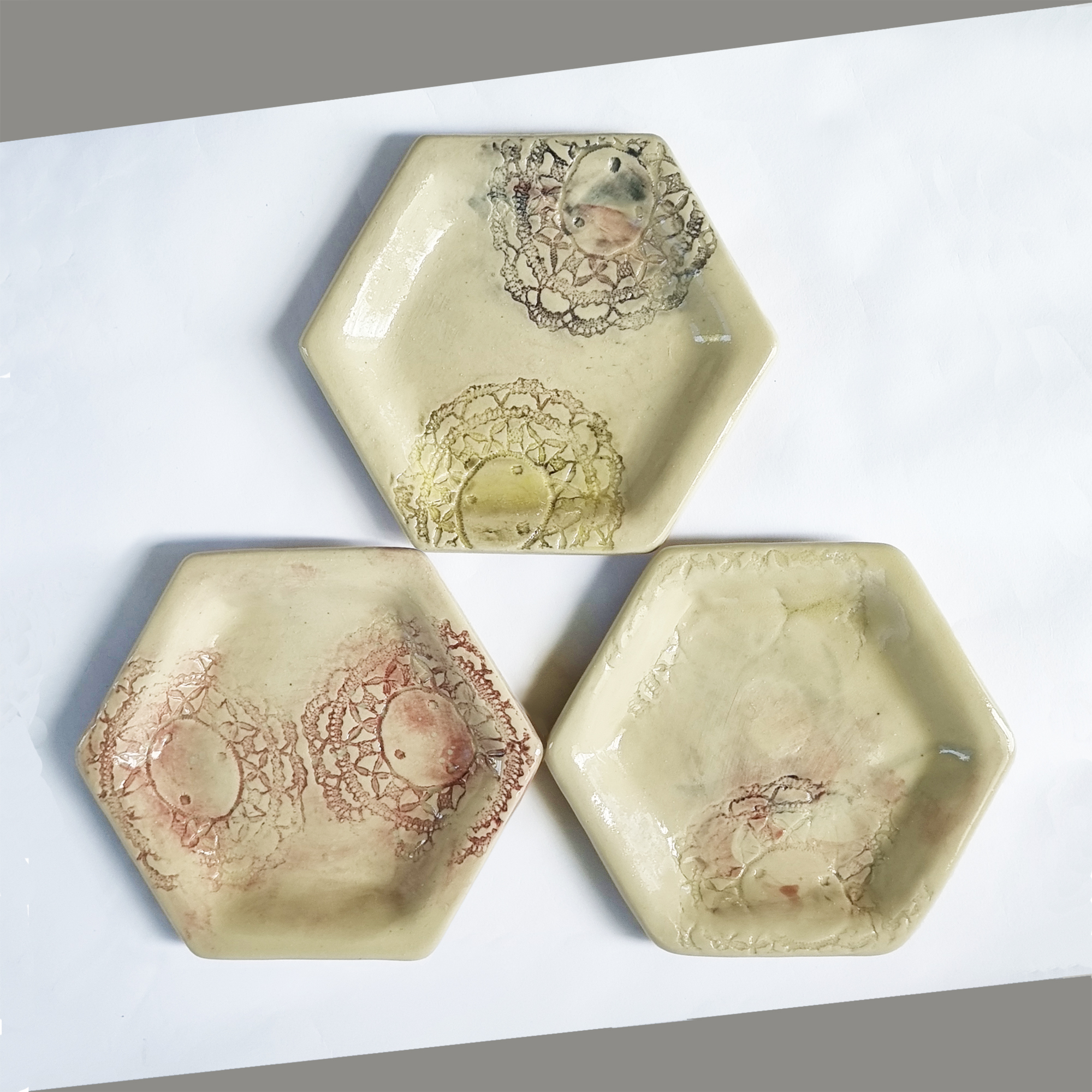 "Triple Tortoise Shell" 3 x Plates by Japanese Artist CHICACO