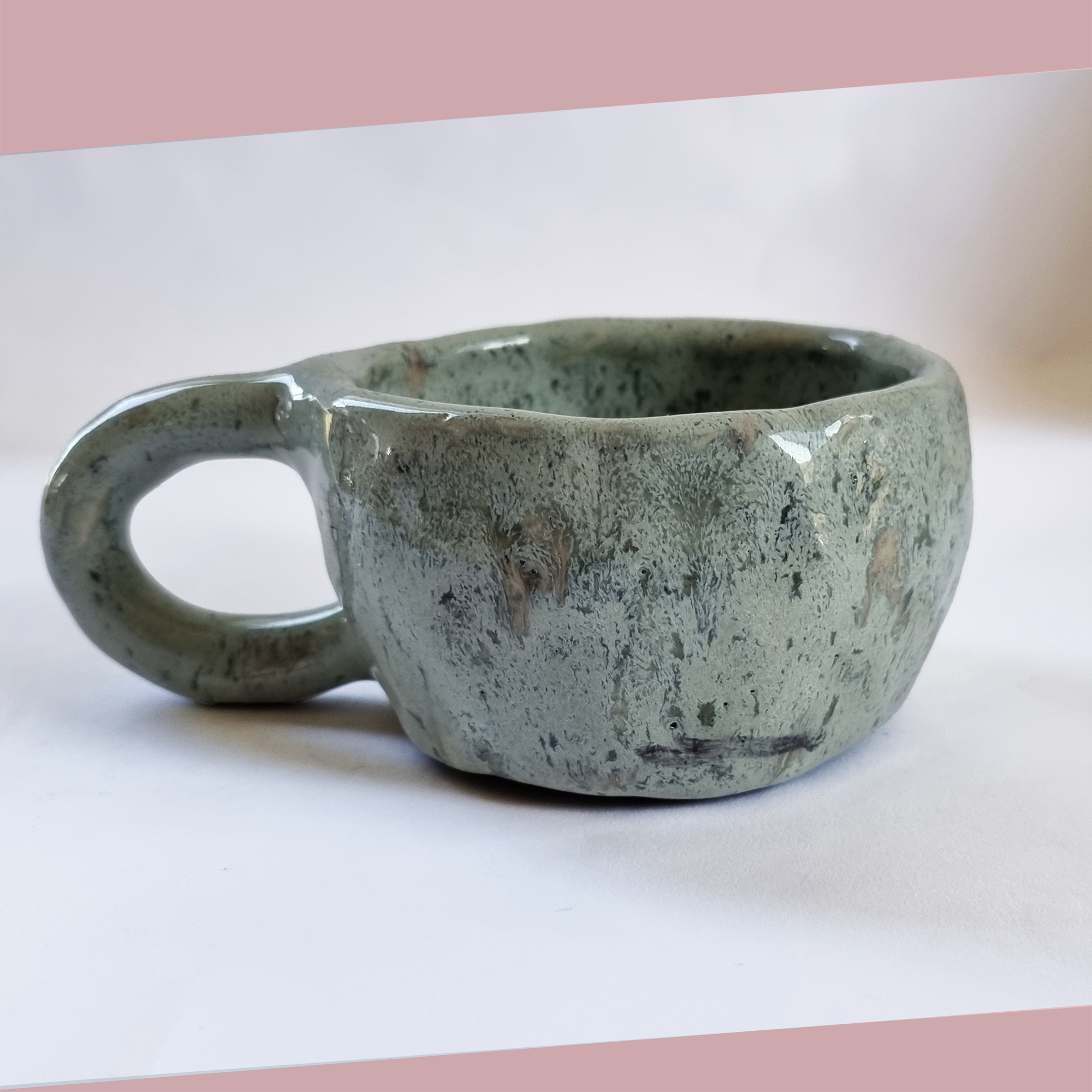 'Drooping Handle ' Tea Cup Handmade by EKO
