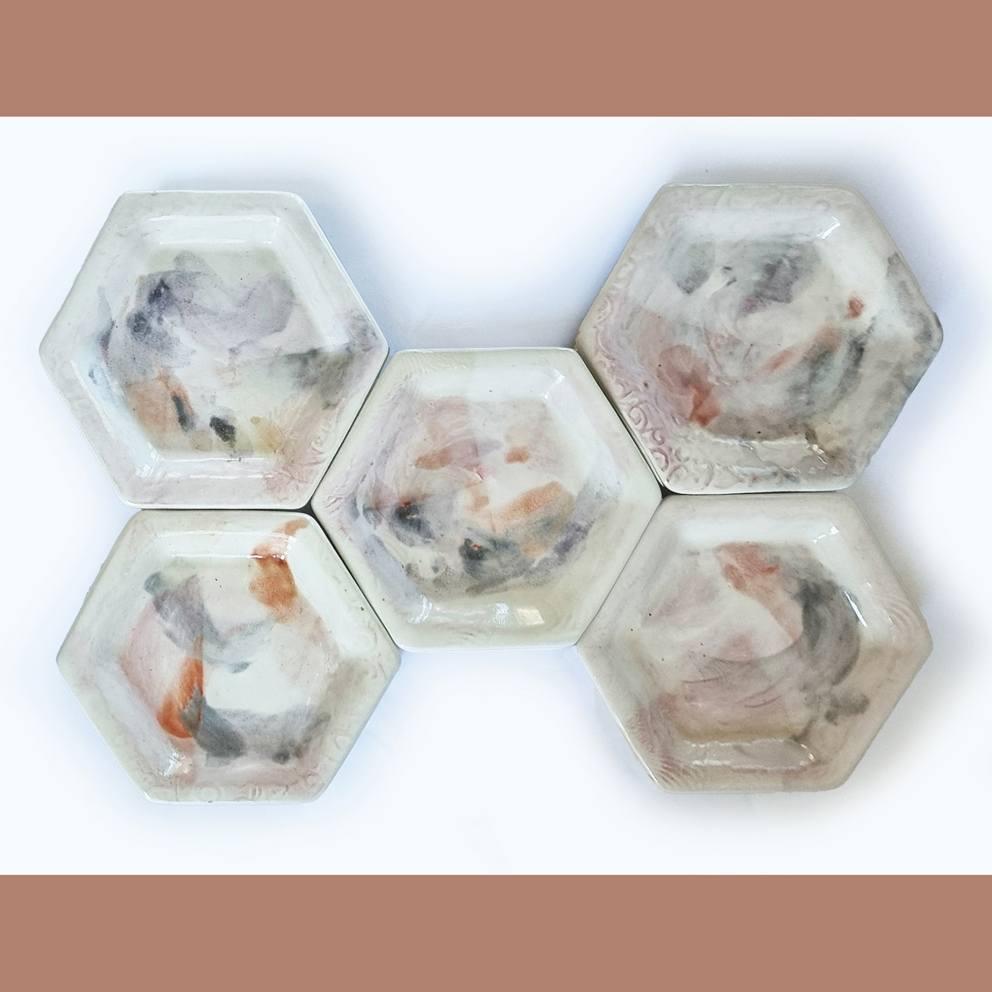 "Tortoise Shell" 5 Japanese Style Plates by CHICACO