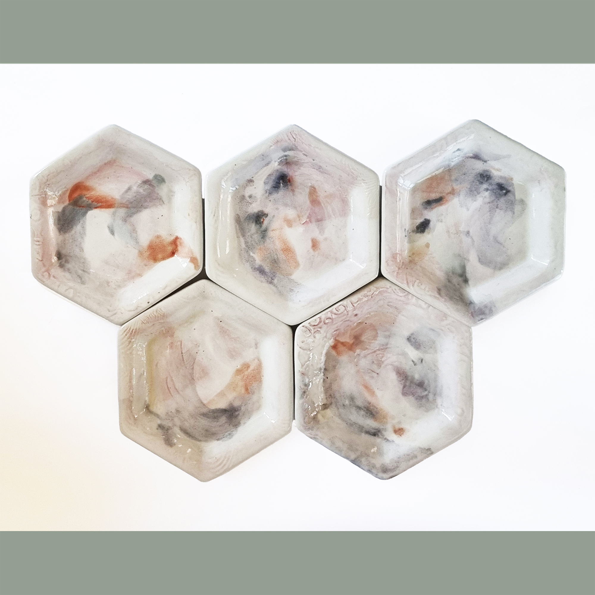 "Tortoise Shell" 5 Japanese Style Plates by CHICACO