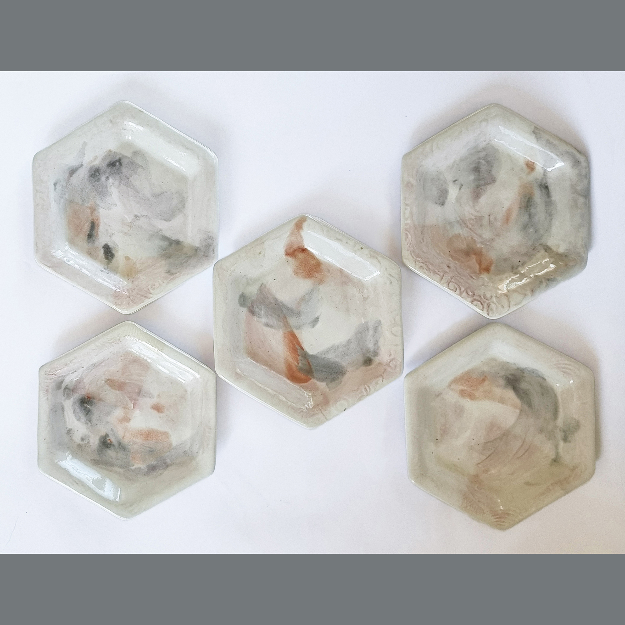 "Tortoise Shell" 5 Japanese Style Plates by CHICACO