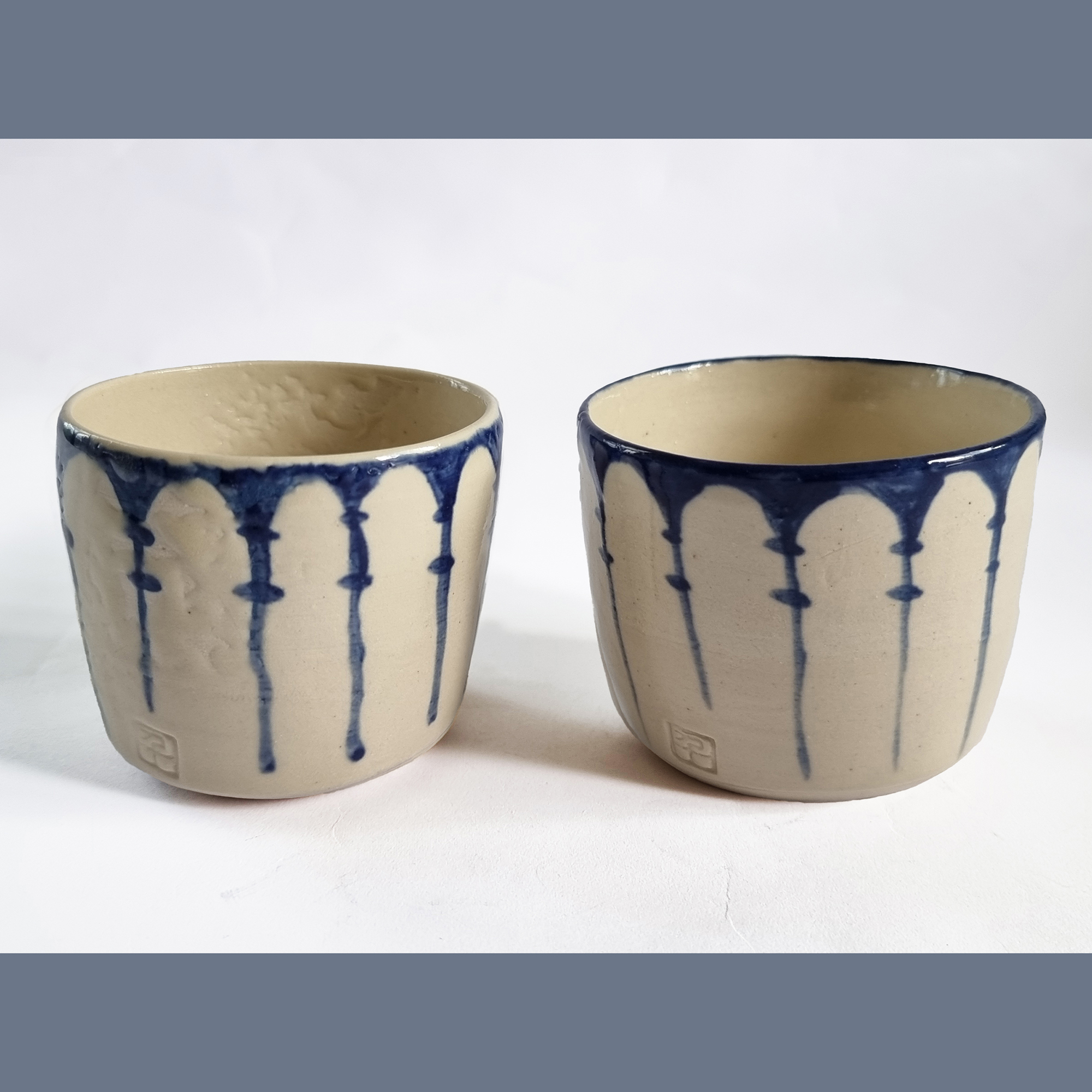 'Arched Plateia' Japanese Style Pair Tea Cups